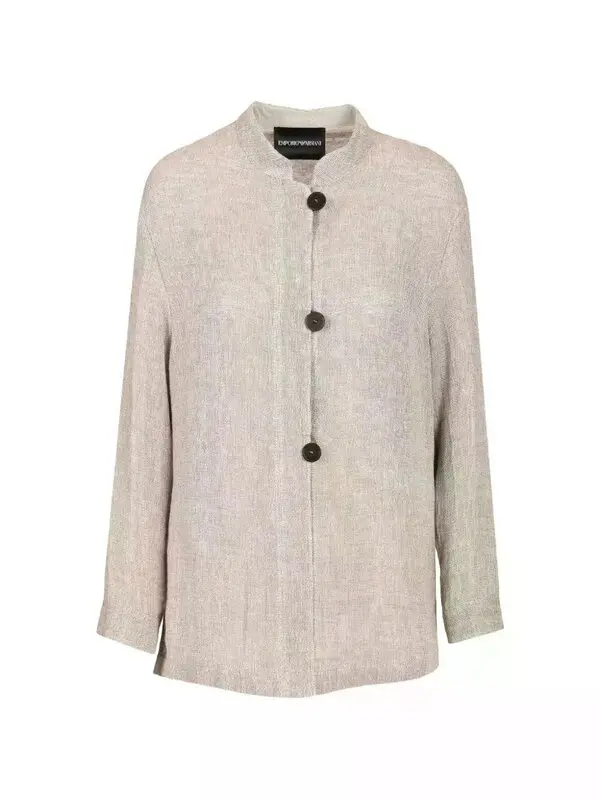 Emporio Armani Textured-weave Blazer - Neutrals