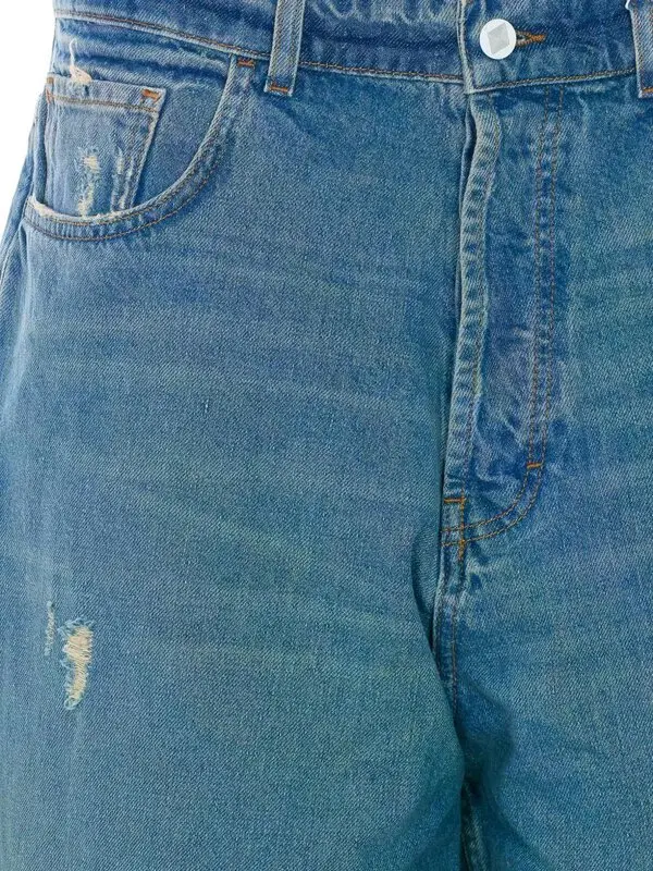 AMISH SUPPLIES Ripped-effect Denim Shorts