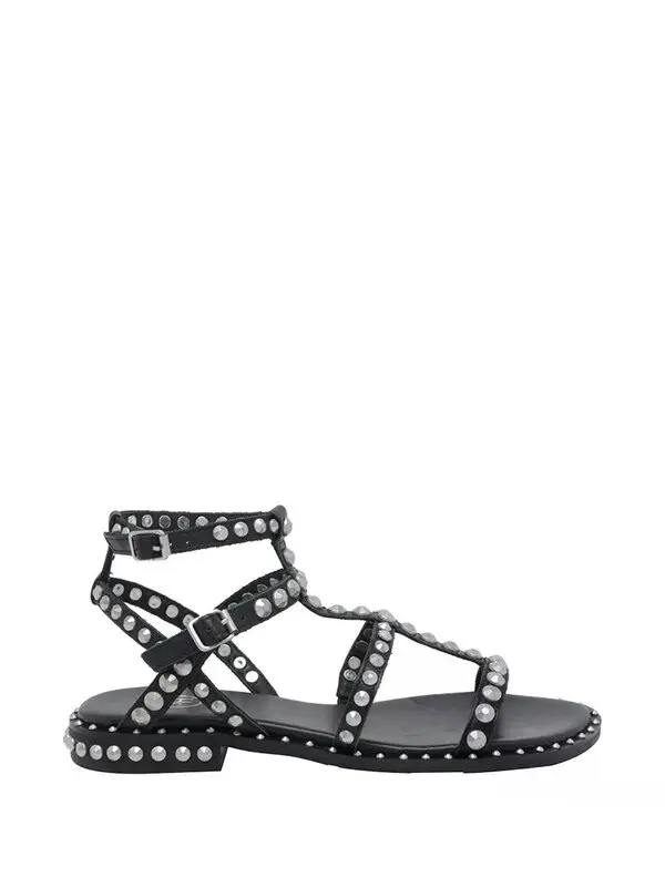 Ash Stud-embellished Leather Sandals - Black
