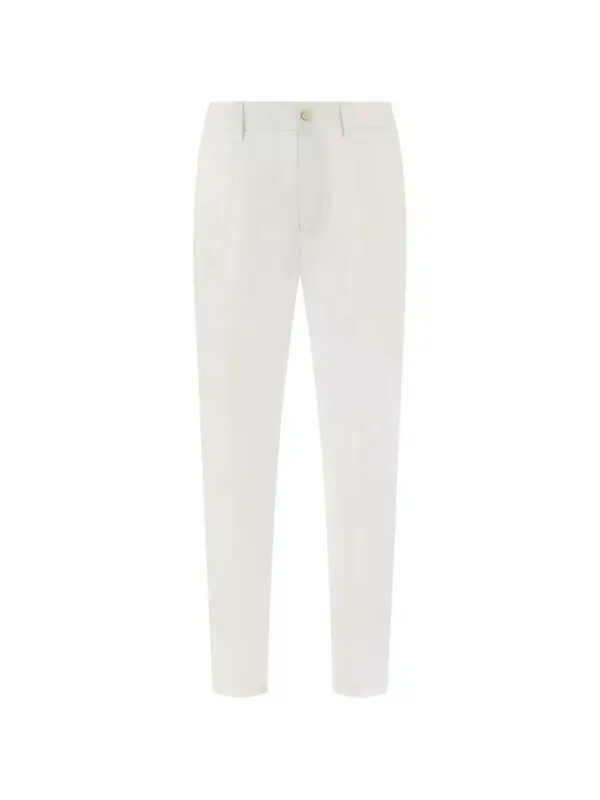 Boggi Milano Darted Drawstring Trousers - White
