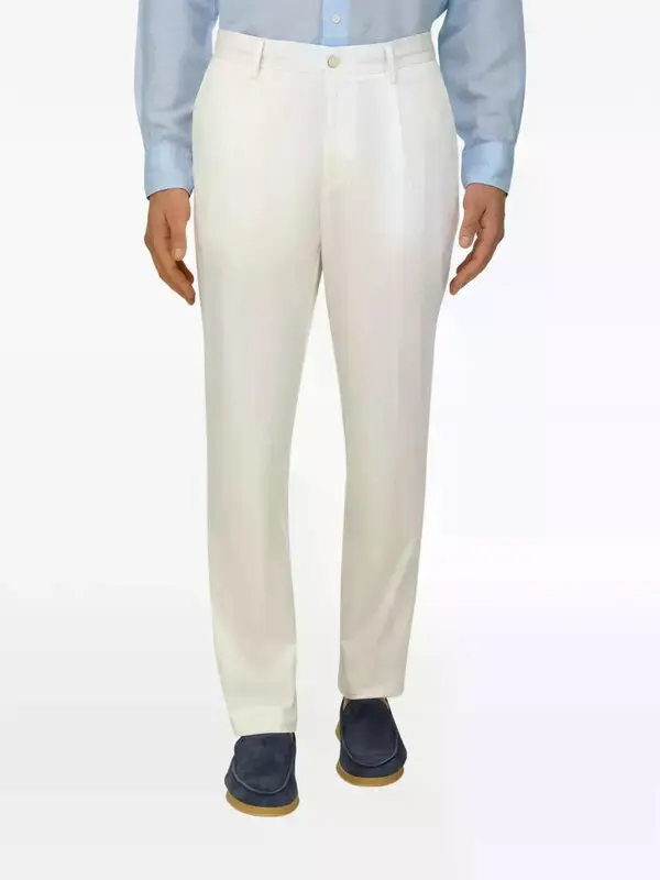 Boggi Milano Darted Drawstring Trousers - White