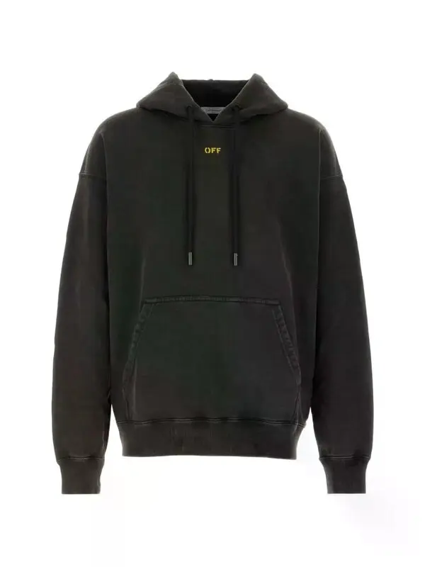 Off-White Graphic-print Cotton Hoodie - Black