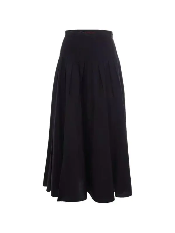 Max Mara Pleated Cotton Skirt - Black