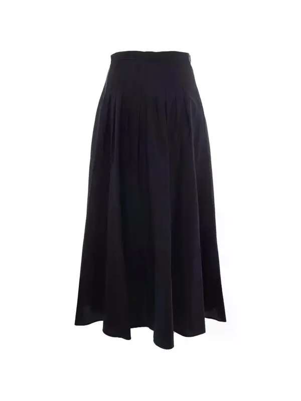 Max Mara Pleated Cotton Skirt - Black