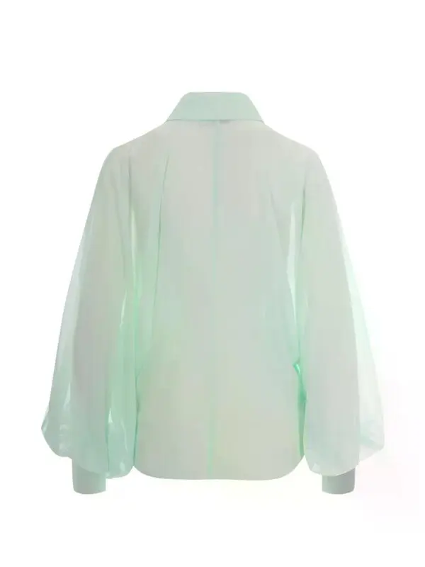 Patrizia Pepe Puff-sleeve Sheer Shirt