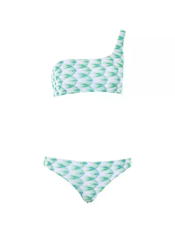 Missoni Floral-motif One-shoulder Bikini - White