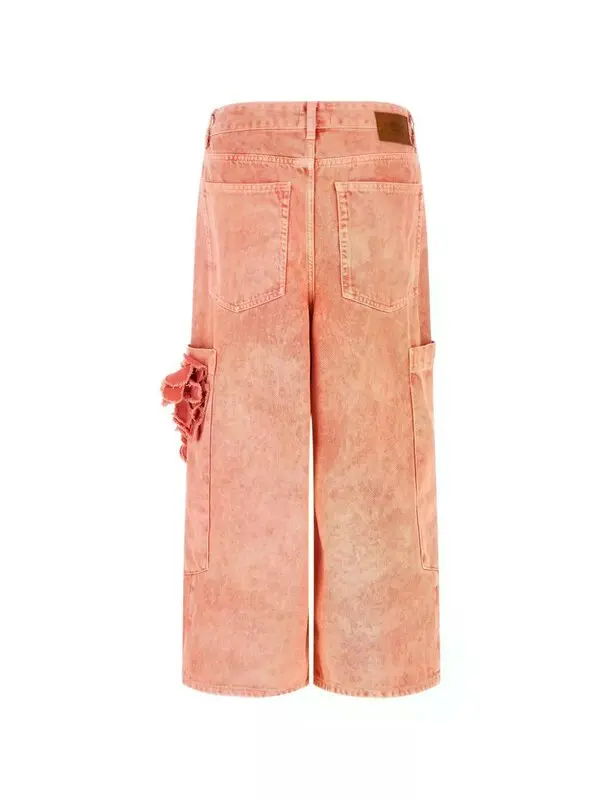 GANNI Floral-appliqué Cargo Jeans