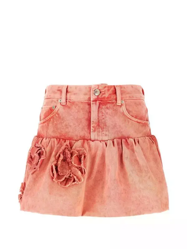 GANNI Floral-appliqué Flared Skirt