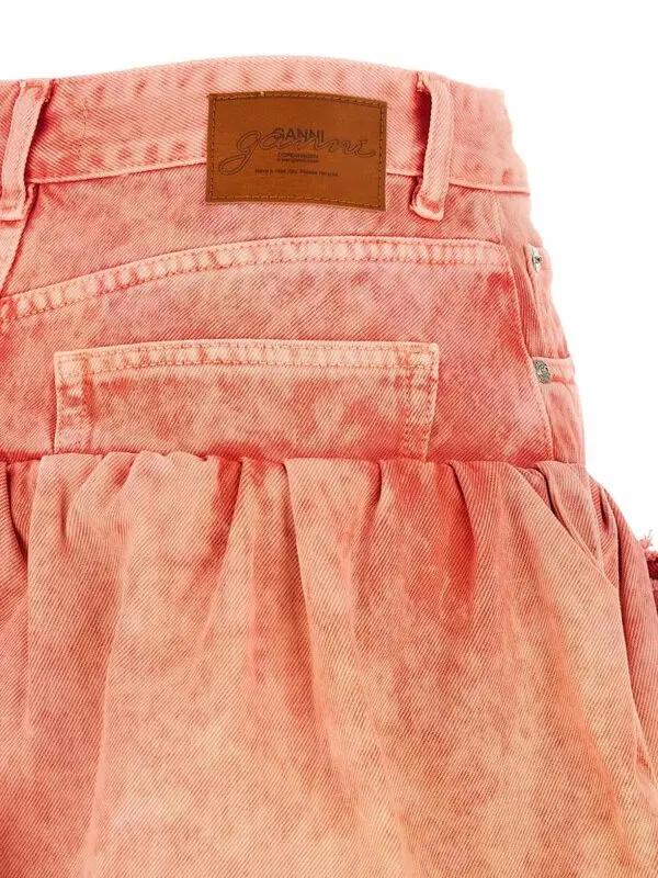 GANNI Floral-appliqué Flared Skirt