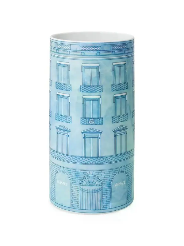 Versace Palazzo Architectural-print Vase - Blue