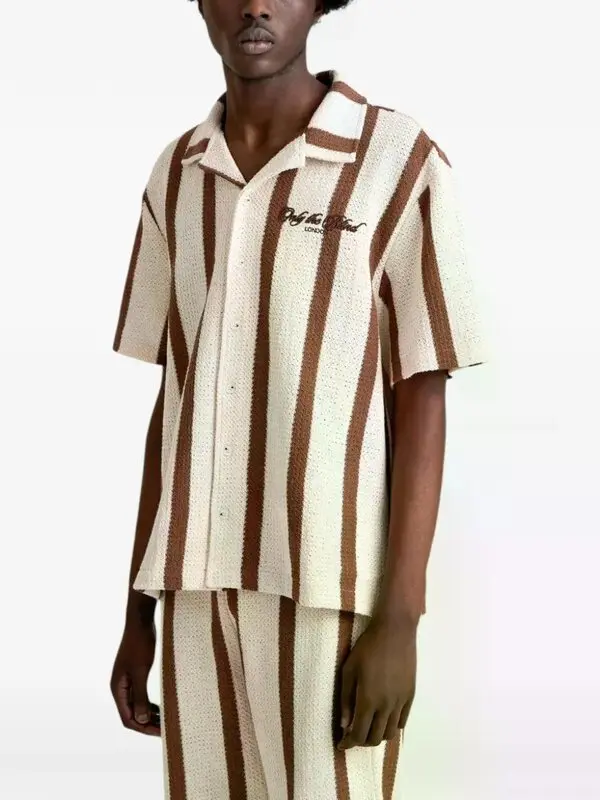 ONLY THE BLIND Crochet-knit Striped Shirt