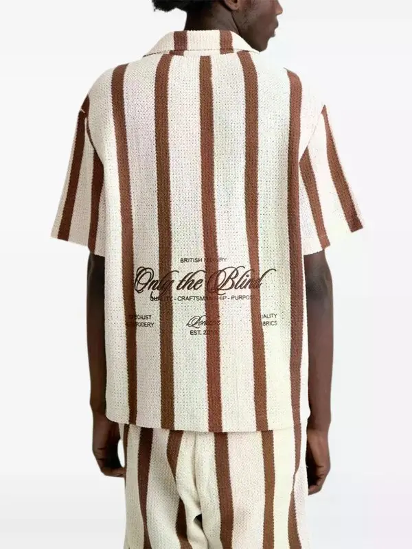 ONLY THE BLIND Crochet-knit Striped Shirt