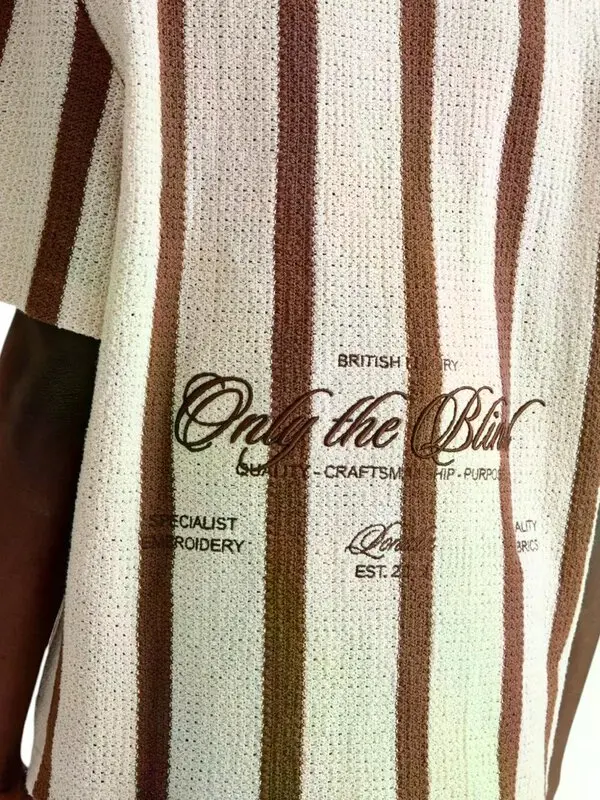 ONLY THE BLIND Crochet-knit Striped Shirt