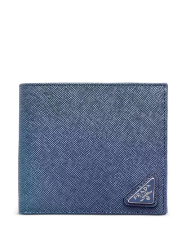 Prada Saffiano-leather Wallet With Coin Purse - Blue