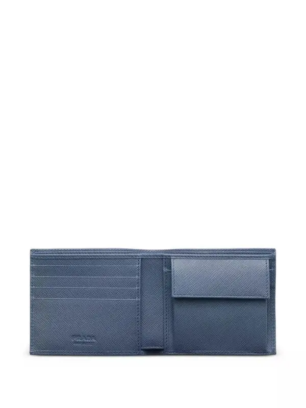 Prada Saffiano-leather Wallet With Coin Purse - Blue