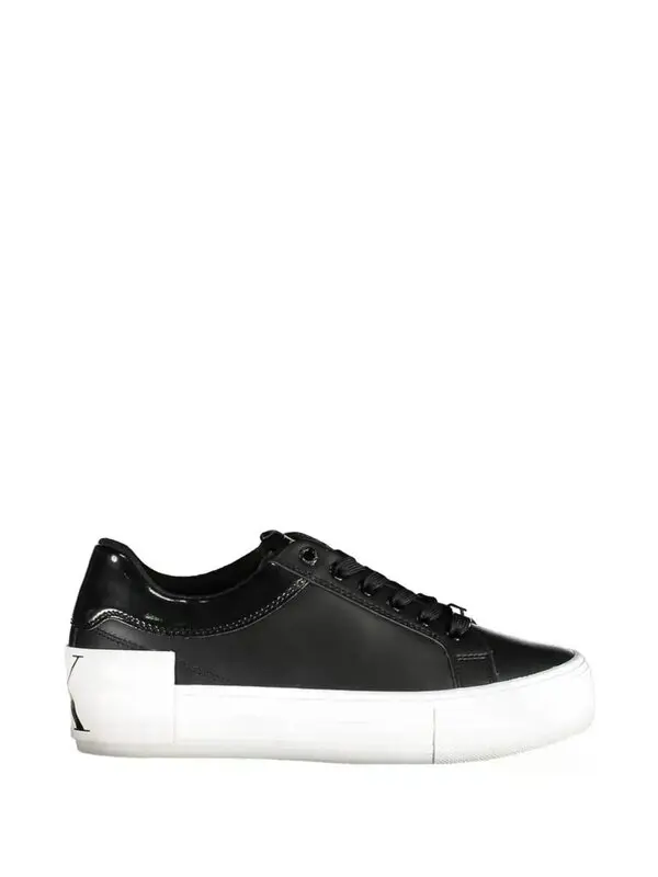 Calvin Klein Panelled Faux-leather Sneakers - Black