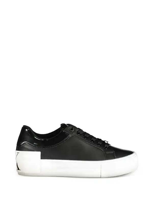 Calvin Klein Panelled Faux-leather Sneakers - Black