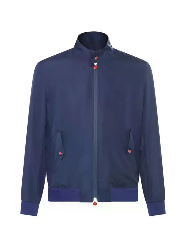 Kiton High-neck Jacket With Ribbed Trim - Blue
