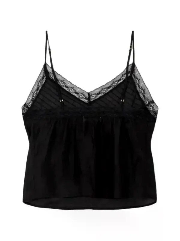RE/DONE Sofia Lace-trim Pintuck Camisole