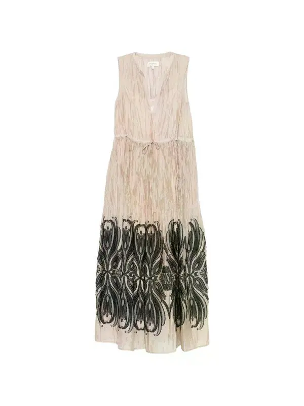 PSOPHIA Crinkled-finish Maxi Dress - Neutrals