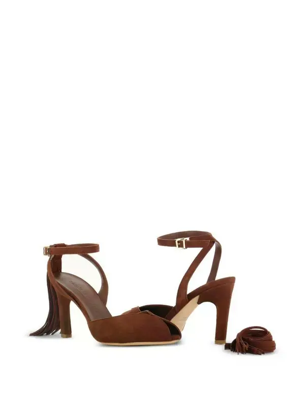SERGIO LEVANTESI Tassel-detail Peep-toe Sandals