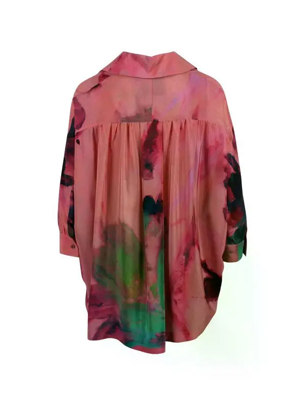KITAGI Abstract-print Button-up Shirt