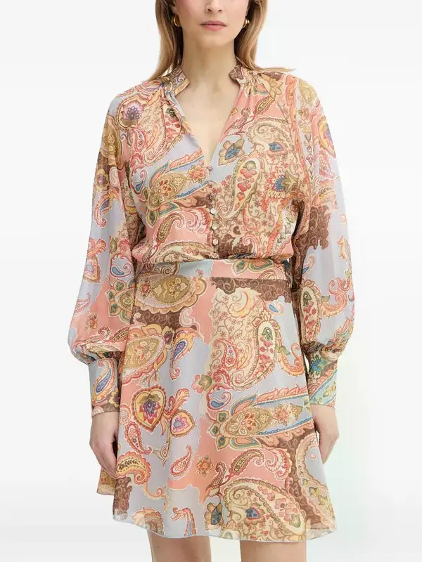 Guess Paisley-print Mini Dress - Blue