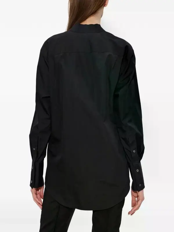 MAISON MARGIELA Frayed-edge Tie-fastening Shirt - Black