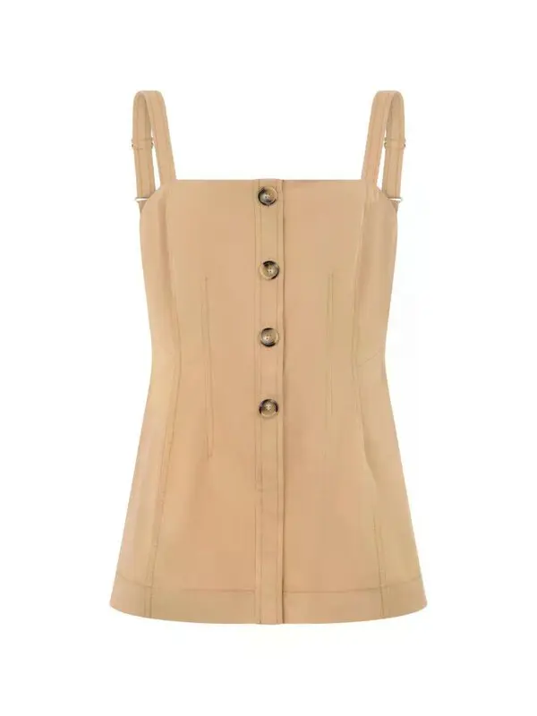 Veronica Beard Button-down Panelled Sleeveless Top - Neutrals
