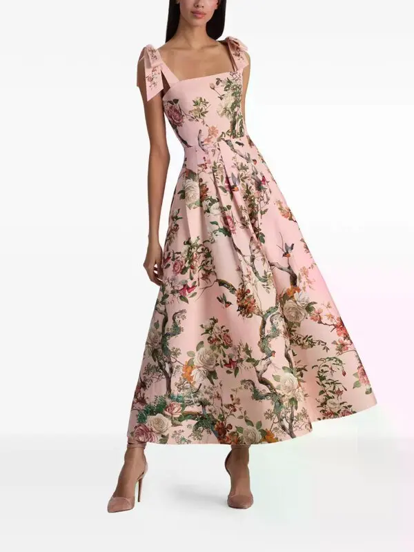 Alice + Olivia Floral Print Bow Detail Dress