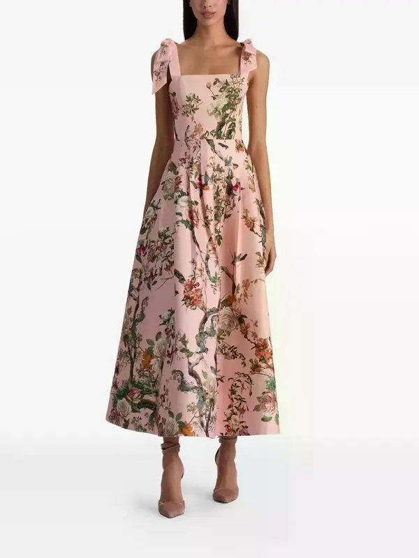Alice + Olivia Floral Print Bow Detail Dress