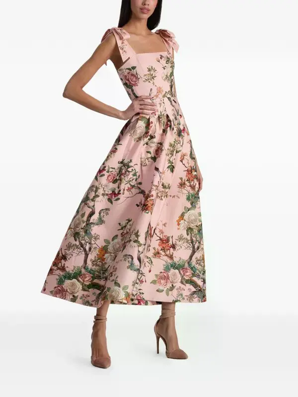 Alice + Olivia Floral Print Bow Detail Dress