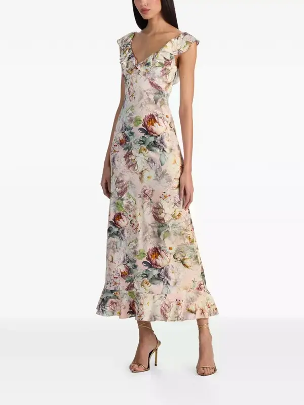Alice + Olivia Gemma Floral-pattern Midi Dress - Pink