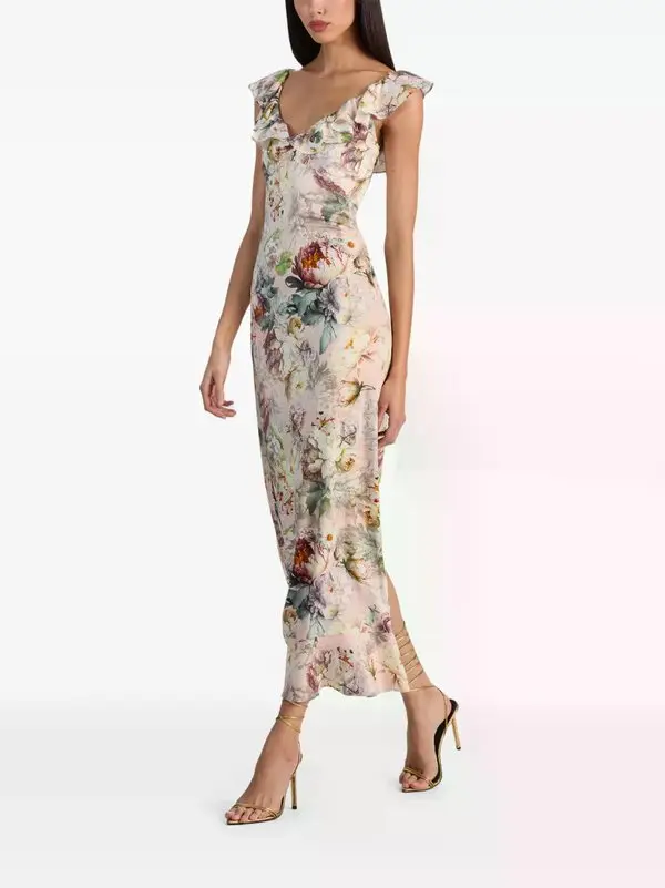 Alice + Olivia Gemma Floral-pattern Midi Dress - Pink