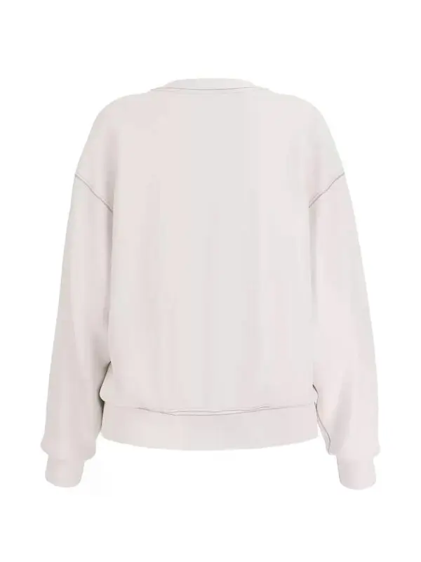 Guess Embellished Logo Crew Neck Sweatshirt - Neutrals