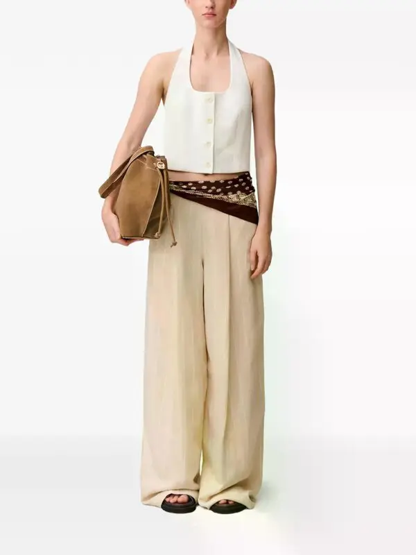 Claudie Pierlot Halterneck Button-up Waistcoat - White