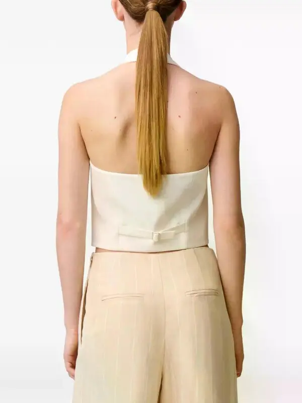 Claudie Pierlot Halterneck Button-up Waistcoat - White