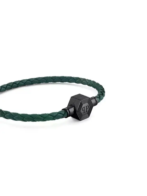 Philipp Plein Enigma Braided Bracelet - Green
