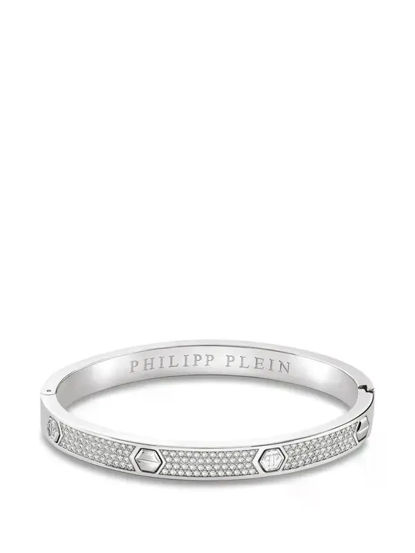 Philipp Plein Crystal-embellished Cuff Bracelet - Silver