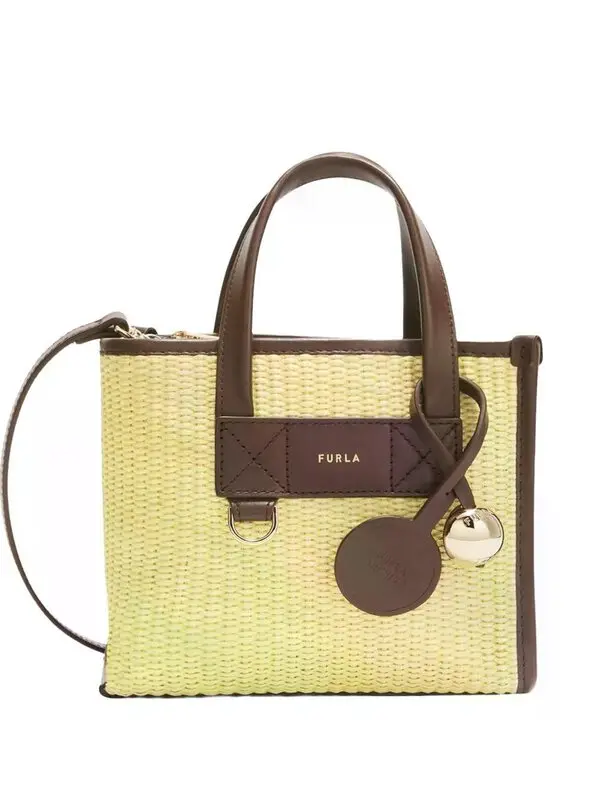 Furla Woven Leather Tote Bag - Neutrals