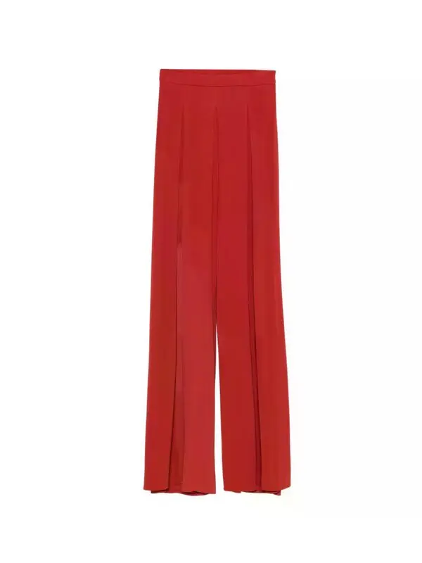 Max Mara Pleated Palazzo Pants - Red