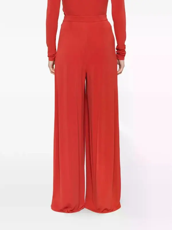 Max Mara Pleated Palazzo Pants - Red