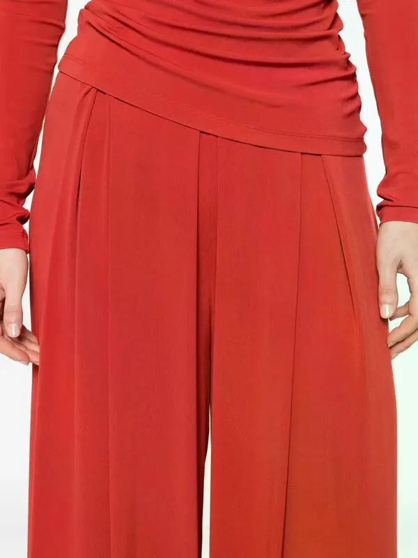 Max Mara Pleated Palazzo Pants - Red