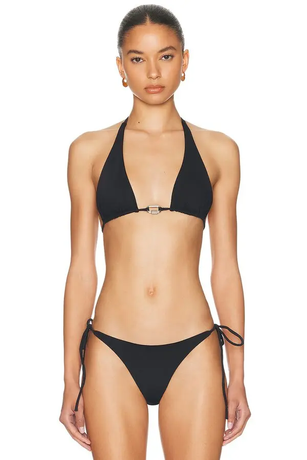 ZIAH Halter Bikini Top With Hardware Detail