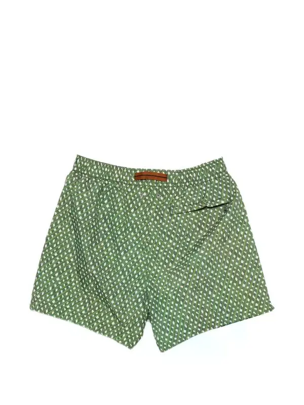 Zegna Geometric-print Swim Shorts