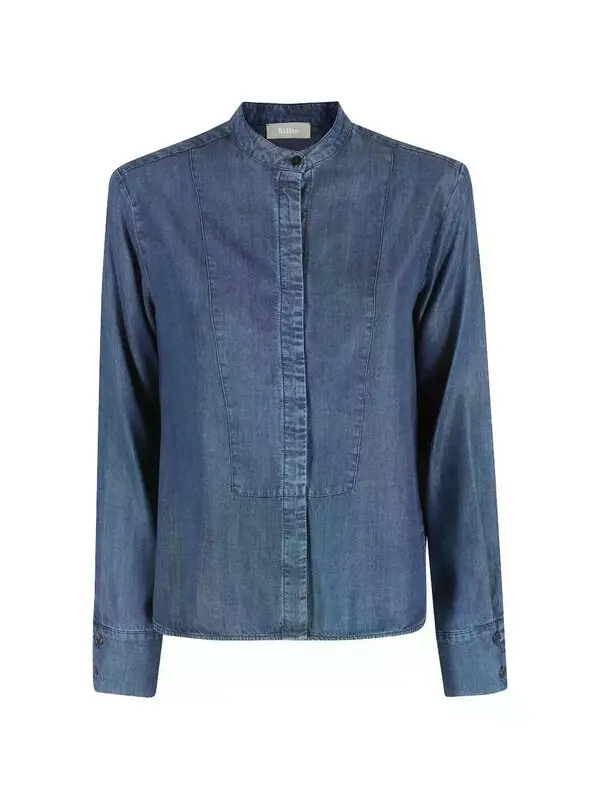 KILTIE Band-collar Denim Shirt