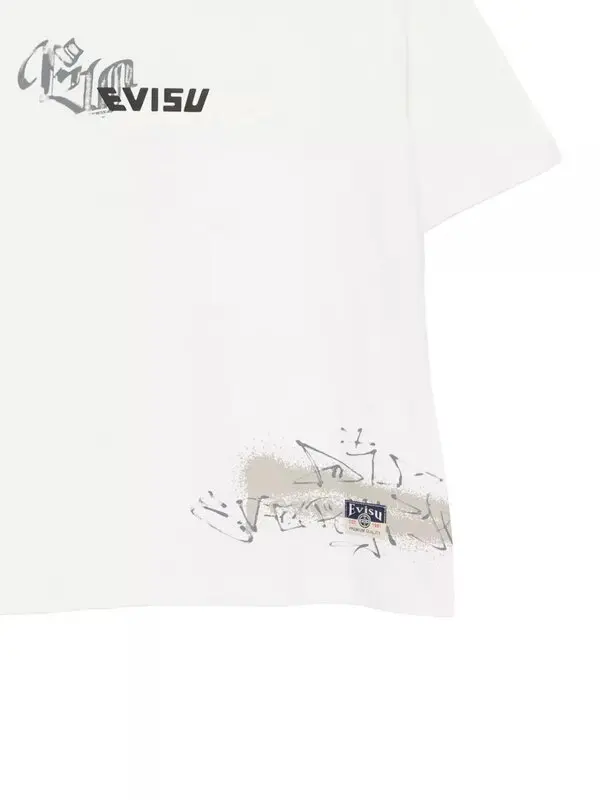 EVISU Graphic-print Logo-patch T-shirt
