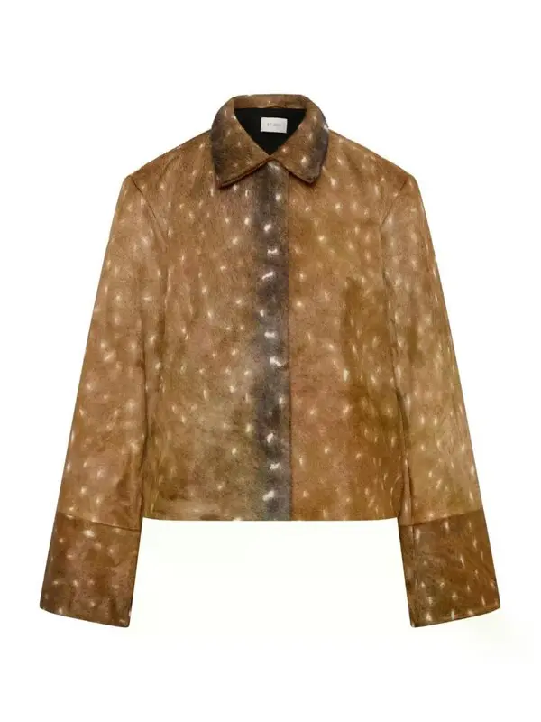 ST. AGNI Fawn-print Single-breasted Jacket