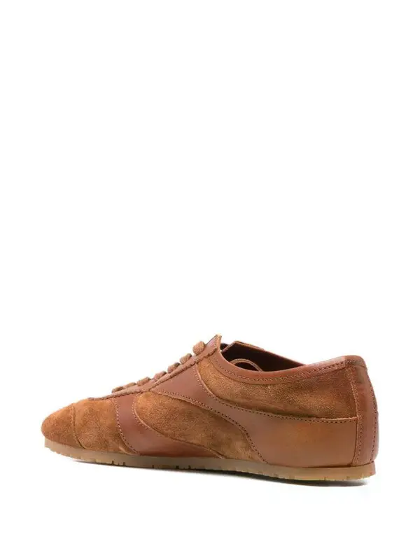 SUMMERY COPENHAGEN Panelled Leather Sneakers - Brown