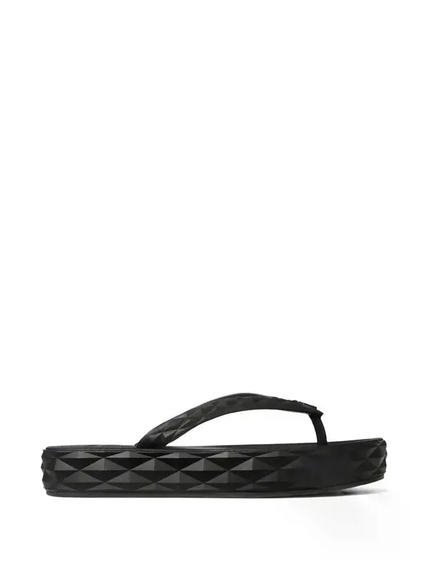 JIMMY CHOO Diamond Motif Platform Flip Flops - Black